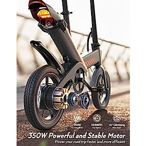 Sailnovo Electric Bicycle, 14'' Electric Bike for Adults and Teenagers with 18.6MPH Waterproof Folding Electric Bike with Removable 36V 10.4Ah Lithium-Ion Battery Throttle & Pedal Assist