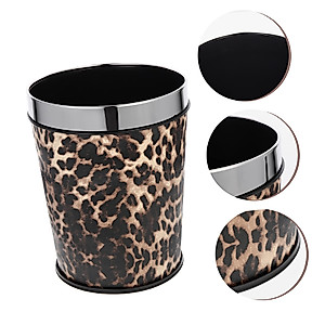 Cabilock Bathroom Trash Can Home Decor Rustic Decorations Leopard Large Plastic Container Simple Human Trash Can
