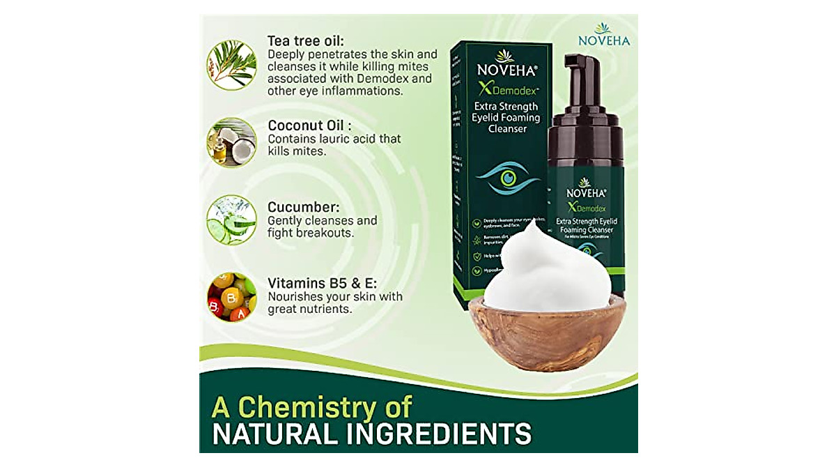 Demodex Eyelid Cleanser Foam with Tea Tree Oil