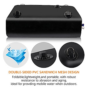 Aipudi Portable Water Tank, 30 Gallon Water Storage Container with 3/4'' PVC Spigot and Overflow Kit, Foldable Water Tank for Garden Water Catcher, Camping Emergency Water Storage Bladder, Black 110L