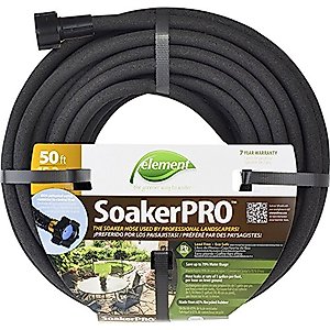 Swan Products Element CELSP38050 SoakerPro Landscaping Soaker Hose 50 ft, 3/8" diameter, Black