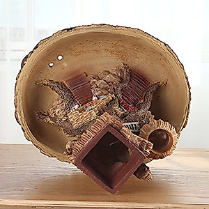 NCYP Fairy Garden Stump Resin Planter for Succulent Cactus (11.4x9.4x10.5 Inches) Multilayer Decorative Flower Pot, Indoor Gardening Miniature Tree Shape Sculpture (No Plants)