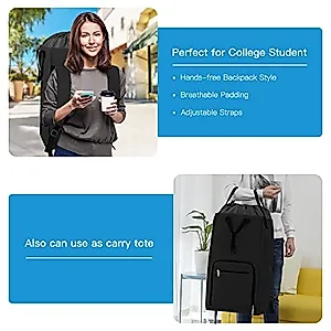 Laundry Backpack Bag, Bukere Extra Large 2 in 1 Laundry Hamper Basket for College Students Dorm Essentials, Adjustable Shoulder Straps, Freestanding Laundry Bag for Apartment, Laundromat, Travel