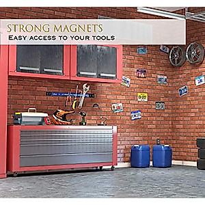 EHOMEA2Z Magnetic Tool Holder 4 Pack Heavy-Duty 12 Inch Rack, Magnetic Wrench Rack, Magnetic Strip for Walls, Garage Accessories, Shed and Shop Magnetic Organizer, Gifts for Men