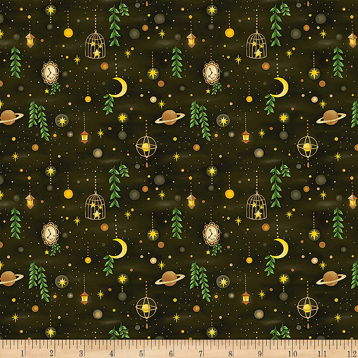 Paintbrush Studios Forest Fables Forest Sky Charcoal, Quilting Fabric by the Yard