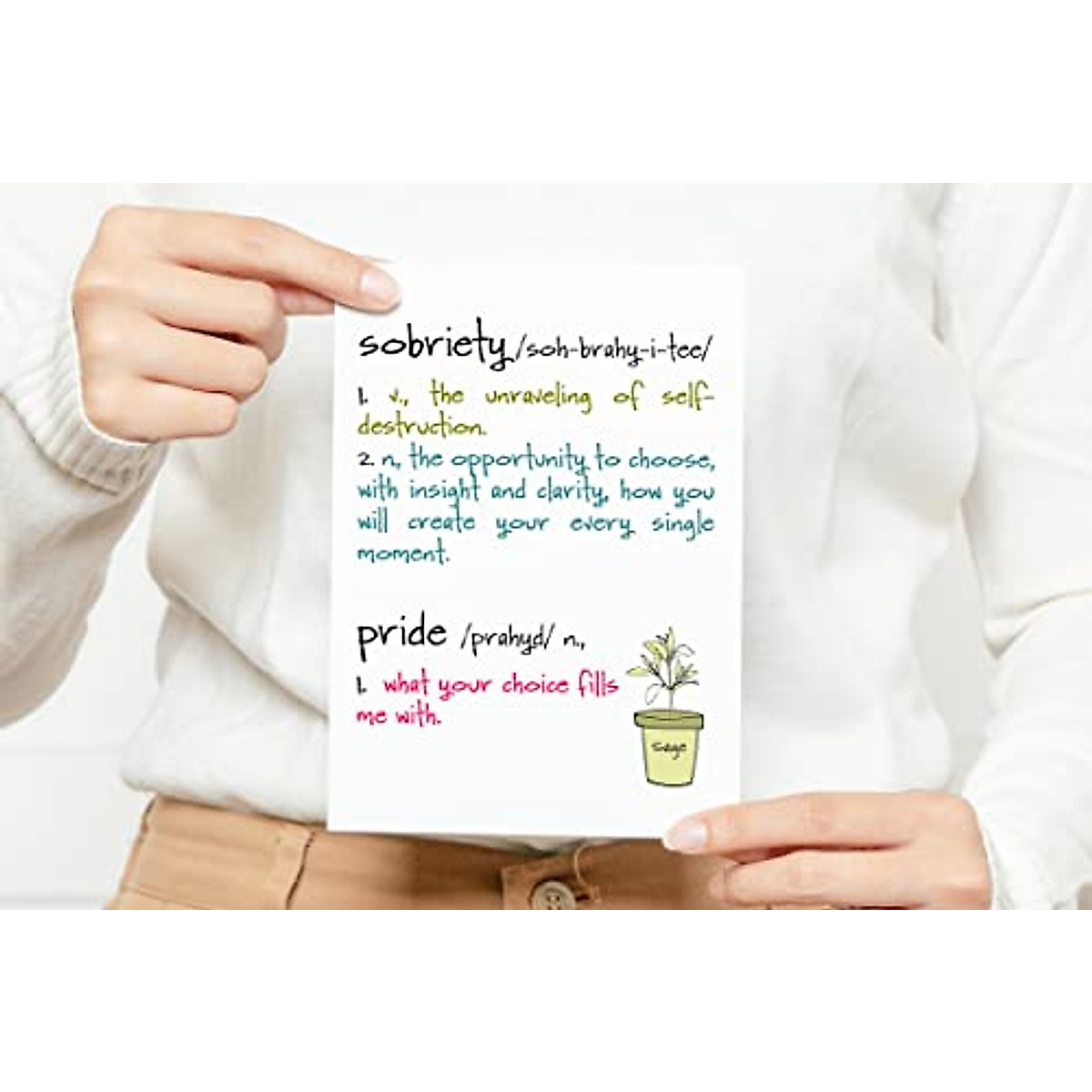 Recovery Cards - Sobriety Greeting Card - Sober Anniversary Cards - Motivation Cards for AA Recovery - Sober Cards - Alcoholic Recovery - Card and Envelope Set - Blank inside