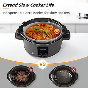 Slow Cooker Liners, Silicone Crock-Pot Liners Reusable&Safe, Non-toxic&Odorless,Oval Silicone Slow Cooker Liners for Crock Pot Superior To Plastic Cooking Bags Inserts 6-7QT 2 Pcs