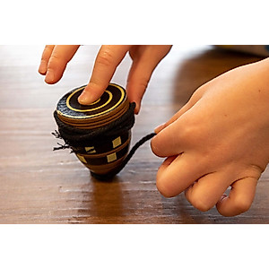 Ancient Toys – Wooden Spinning Top - King TUT’s Top - Perfect Way to Introduce History with Toys Used by Children Thousands of Years Ago. Packaged in Attractive Gift Box with Spinning String!