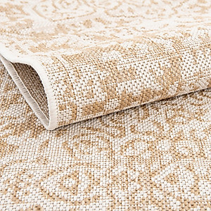 Rugs.com Jill Zarin Outdoor Collection Rug – 6' x 9' Blue Flatweave Rug Perfect for Bedrooms, Dining Rooms, Living Rooms