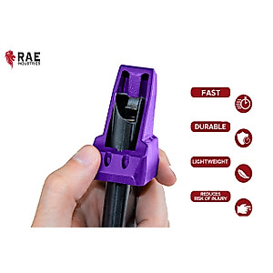 RAEIND Magazine Speedloader for M&P Shield, Springfield XD-S, Ruger LCP, Sig 938, All Colt 1911 for MAGS 3/8" to 5/8" ONLY, 9mm, 40, 45 ACP Pistols (RAE-702) (Purple)