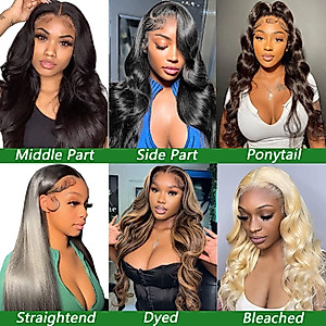 13x6 Lace Front Wigs Human Hair Pre Plucked 180 Density 26 Inch HD Body Wave Lace Front Wigs Human Hair 10A Frontal Wigs Human Hair wigs for Women Glueless Wigs Human Hair Pre Plucked Black wig