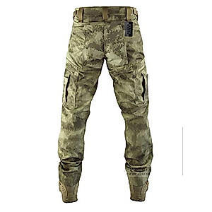 Survival Tactical Gear Lightweight Men’s Ripstop Pants Outdoor Military Camo Cargo Trousers for Camping Hiking (AU Camo, S)