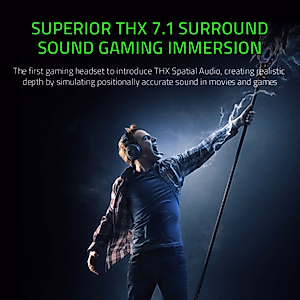 Razer Kraken Tournament Edition THX 7.1 Surround Sound Gaming Headset: Retractable Noise Cancelling Mic - USB DAC -  For PC, PS4, PS5, Nintendo Switch, Xbox One, Xbox Series X & S, Mobile – Black