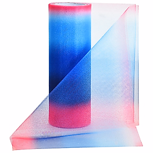 RIBBOOO Rainbow Tulle Rolls 6 Inch x 10yd Snow Powder Gradient Shimmer Spool Ribbon for Table Chair Sash Bow Pet Tutu Skirt Sewing Crafting Fabric Wedding Party Birthday Centerpieces Bouquet Decor