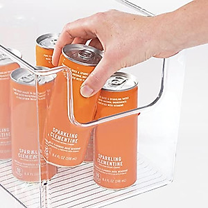 mDesign Modern Plastic Open Front Dip Storage Organizer Bin Basket for Kitchen Organization - Shelf, Cubby, Cabinet, Cupboard, and Pantry Organizing Decor - Ligne Collection - 2 Pack - Clear