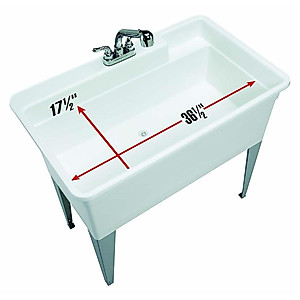 Mustee 28CF Big Utilatub Combo Utility Tub, 24" x 40", White