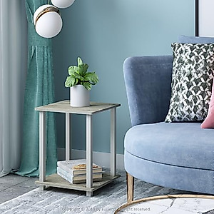 Furinno Simplistic Set of 2 End Table, Sonoma Oak/White