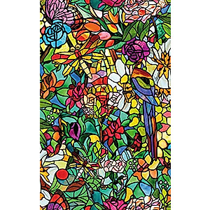 d-c-fix Window Privacy Film Tulia Stained Glass Self-Adhesive Two Way Day and Night Decorative Vinyl Covering for Home Door Bathroom Decal Sticker 17.7" x 78.7"