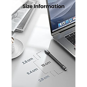 Fasgear Short USB 4 Cable 6-inch/15cm 100W 40Gbps USB C to USB C Cable with 5K@60Hz Video Output Compatible for Thunderbolt 4/3 Port MacBook Pro Mac Mini External SSD Hub Docking Monitor Display eGPU