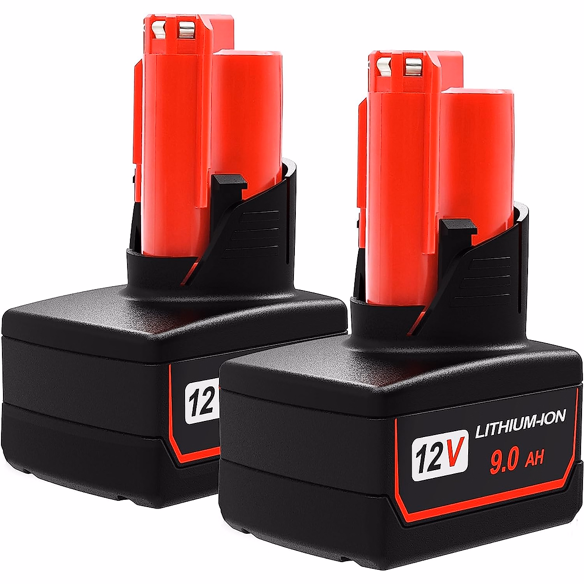 CHAUNVEN Battery 12V 9.0Ah M12 Battery Replacement for Milwaukee M12 Battery 48-11-2440 48-11-2402 48-11-2411 fit M12 12-Volt Cordless Tools 2 Pack