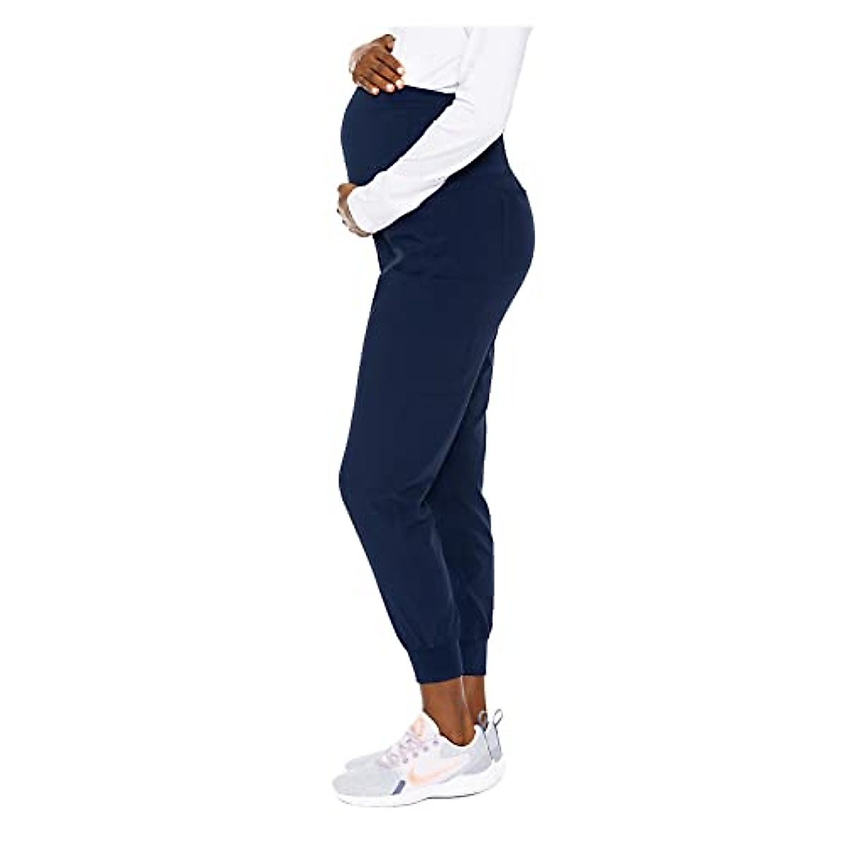 Med Couture Women's Maternity Jogger Pant, Navy, Medium