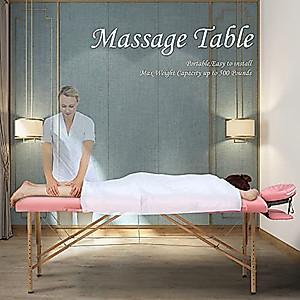 PrimeZone Pink Massage Table Portable - 2 Folding Lash Bed with Carrying Case & Face Cradle for Eyelash Extensions, Spa, Facial, Hight Adjustable Tatto Table, 84" x 32"