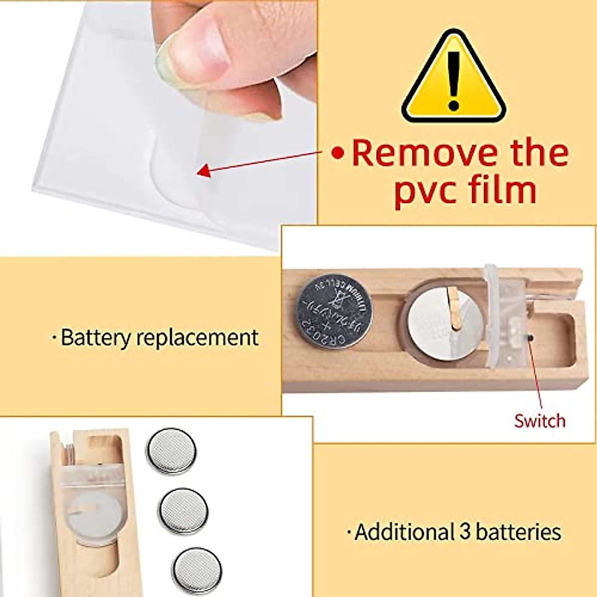 wogozan Instax Mini Picture Frame,Polaroid Frame For Fujifilm instax Mini 12/11/9/8/EVO Instant Camera and Polaroid 3" Film Photo, Can Be Used As Night Light Place 3 Photos