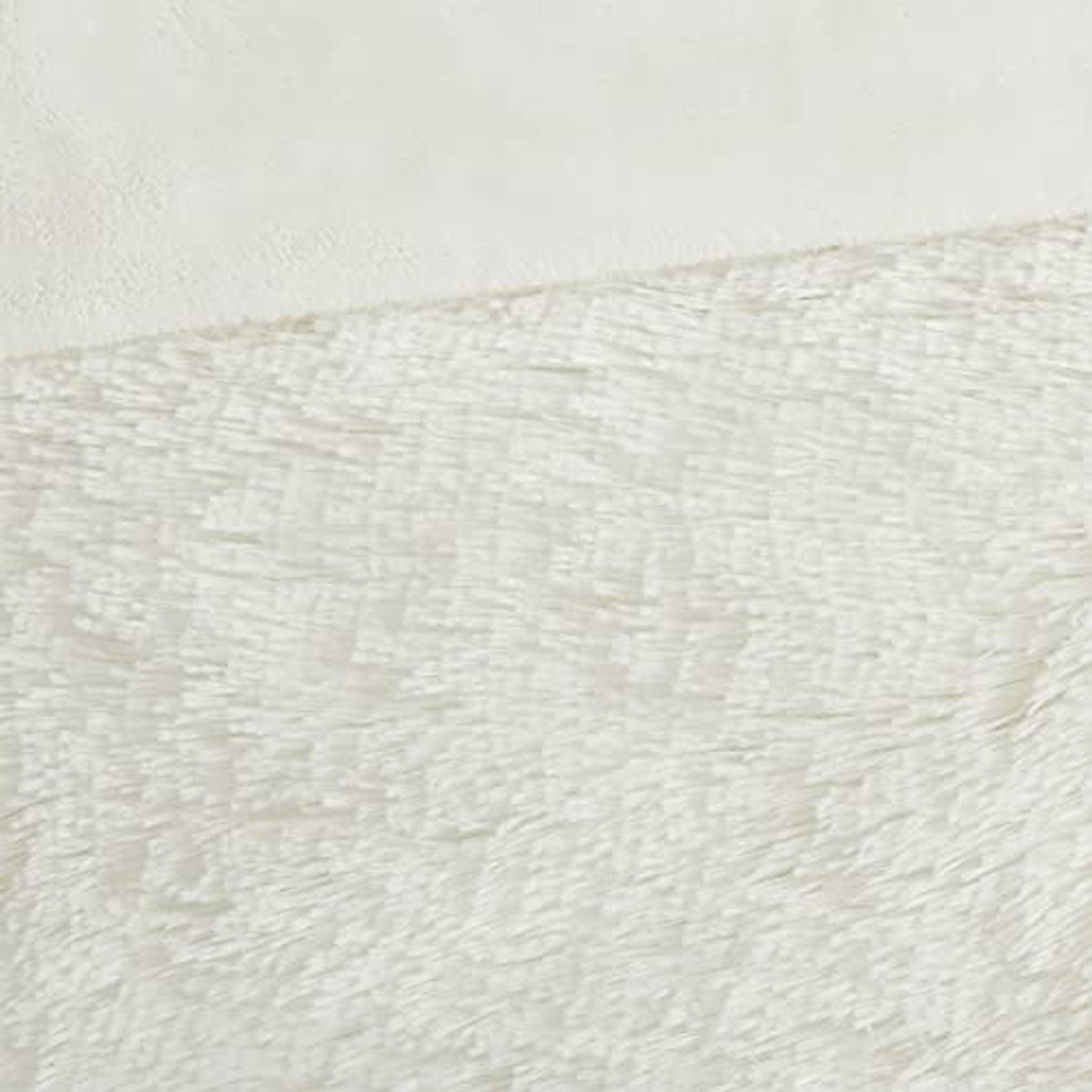 Intelligent Design Malea Shaggy Duvet with Quilted Box Design, Long Faux Fur Comforter Cover Cozy Bedding Set, Matching Shams, (Insert Not Included) Full/Queen, Ivory 3 Piece, 90x90