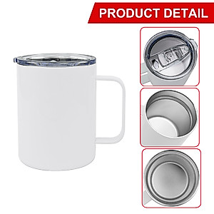 JYLJINGYULI 6 Pack 12 oz Sublimation Tumblers with handle Coffee Blanks, with Lid and Straw Cups Blank Bulk, Straight Skinny Insulated Cup Stainless Steel Water Bottle for Craft DIY…