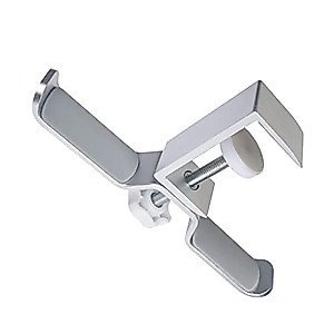 Angoily Silver Headphone Headphones Desk Iron Clamp Office Desktop Under- Under Arm Aluminum Adjustable Dual Premium Design Storage for with Mount Universal Rack All Head Display Fit Hook
