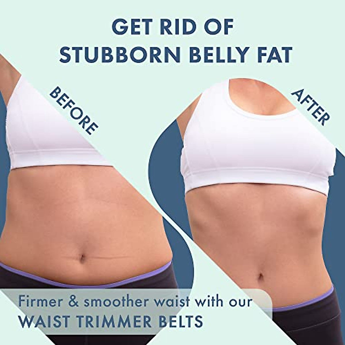 Waist Trimmer Ab Trainer, Weight Loss Sweat Wrap Sauna Belt for Women and Men. Waist Slimming, Stomach and Belly Fat Burner Black