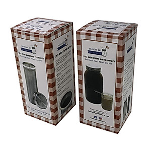 64oz Half Gallon Cold Brew Coffee and Tea Maker Stainless Steel Filter for Mason Jars With Lid and 2 Silicone Seals (No Jar)