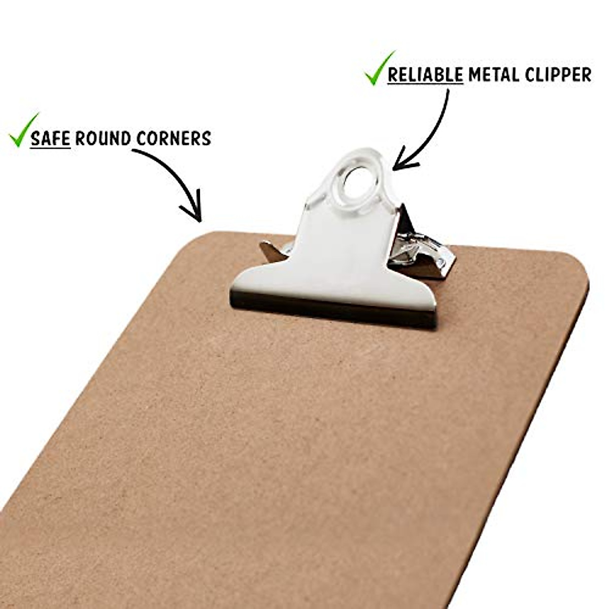 HIGH CAPACITY clip - Mini Clipboards 6'' x 9'' [ 24 Pack ] - Solid made Memo Size hardboards A5 | Perfect for Office, School or Business