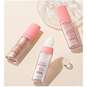 GL-Turelifes Hightlighter Stick Puff Fairy Glitter Loose Powder Brush Stick Contouring, Shimming Powder for Eyes, Face, Body Tiktok Makeup (#03 Gold Brown)