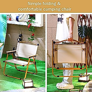 Lallisa 2 Pcs Camping Chair Ultralight Camp Chair, Thicken 600D Oxford Low Lawn Chairs for Concerts Light Portable Folding Beach Chair Supports 253 lbs Carbon Steel Armchairs for Hiking Fishing Picnic