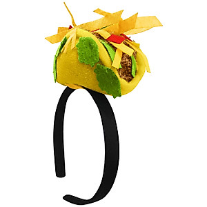 Nicky Bigs Novelties Mini Taco Hat Headband - Lightweight Festive Food Headband - Unisex Adult Cosplay Holiday Costume Accessory, Multi-color, One Size
