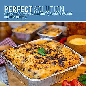 DOBI 8x8 Aluminum Foil Pans With Lids (20 Pack) - 8 Inch Disposable Square Baking Pans with Foil Lids - Tins for Cake, Casserole, Lasagna, Meatloaf, or Brownie. Standrad Size: 8" x 8" x 1.75"