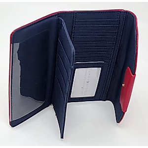 Tommy Hilfiger Women's Red Logo Debossed Checkbook Wallet Clutch Bag