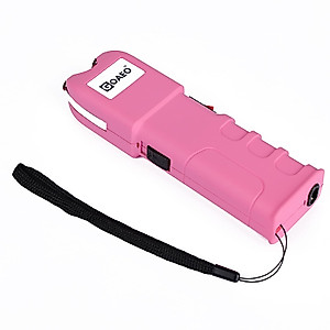 GOAEO Stun Gun - 59 Billion Heavy Duty Rechargeable with LED Flashlight, Includes Wrist Strap and Belt Holster, Pink