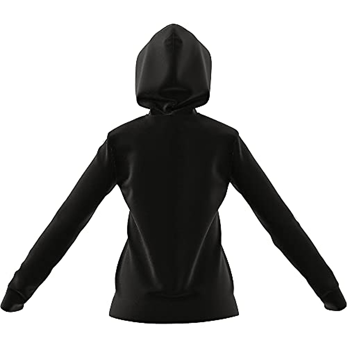 adidas Women's Essentials Single Jersey 3-Stripes Full-Zip Hoodie, Black/White, Medium