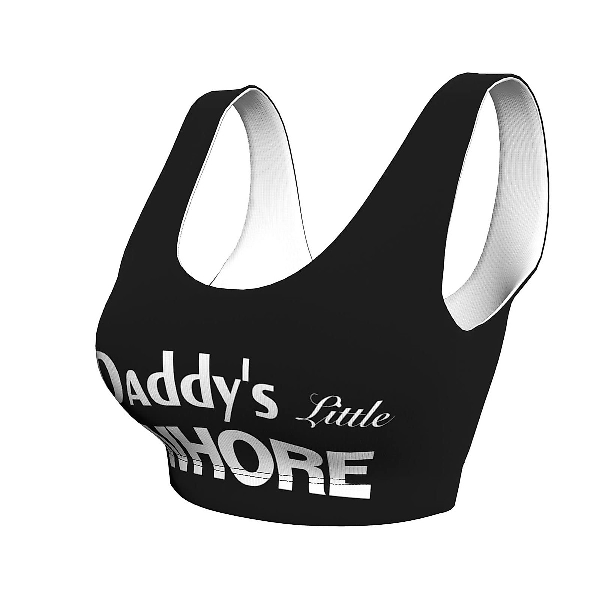 Daddy's Little Whore Yoga Sports Bra for Women, Comfortable Yoga Bras Fitness Workout Tops Running Bra with Removable Pads
