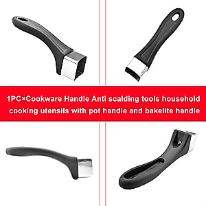 Pot Handle,Handle Replacement Cookware Handle with Screw,Universal Pot Handle Grip for Pan Pot Cookware Accessories Anti Scalding Tool Household Pan Handle(Black)