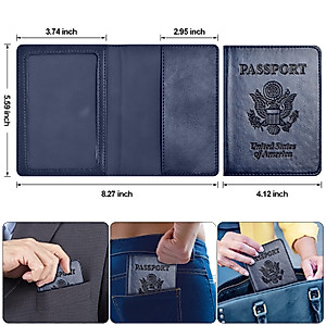 Eoehro 2Pack Passport Holder Wallet Cover Case, Travel Essentials for Women and Men