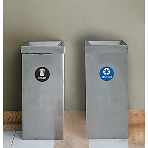 Recycle Sticker Trash Can Decal - 6" Large Recycling Vinyl - 4 Pack (Black & Blue)