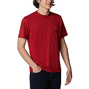Columbia Men's Meeker Peak Short Sleeve Crew, Red Velvet, XX-Large