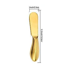 HUIGT Golden Stainless Steel Butter Knife Multipurpose Cheese and Butter Spreader Knive Condiment Knives, Cheese Knife for Home Kitchen Use (4 Pcs), 5.3inch*1inch (A004)