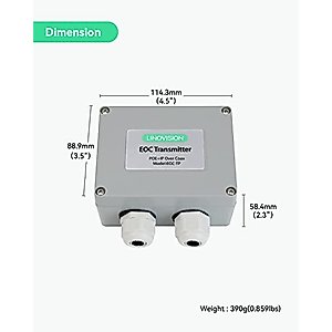 LINOVISION EOC Transmitter with Waterproof Enclosure, Used with EOC Receiver or EOC Switch for Upgrading Analog Surveillance System to IP Surveillance System