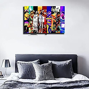 Basketball Poster Super Star Players Posters Print Canvas Wall Art Decor for Boys Room Bedroom Christmas Gifts NOUCAN (16x24inch-Unframe,basketball)