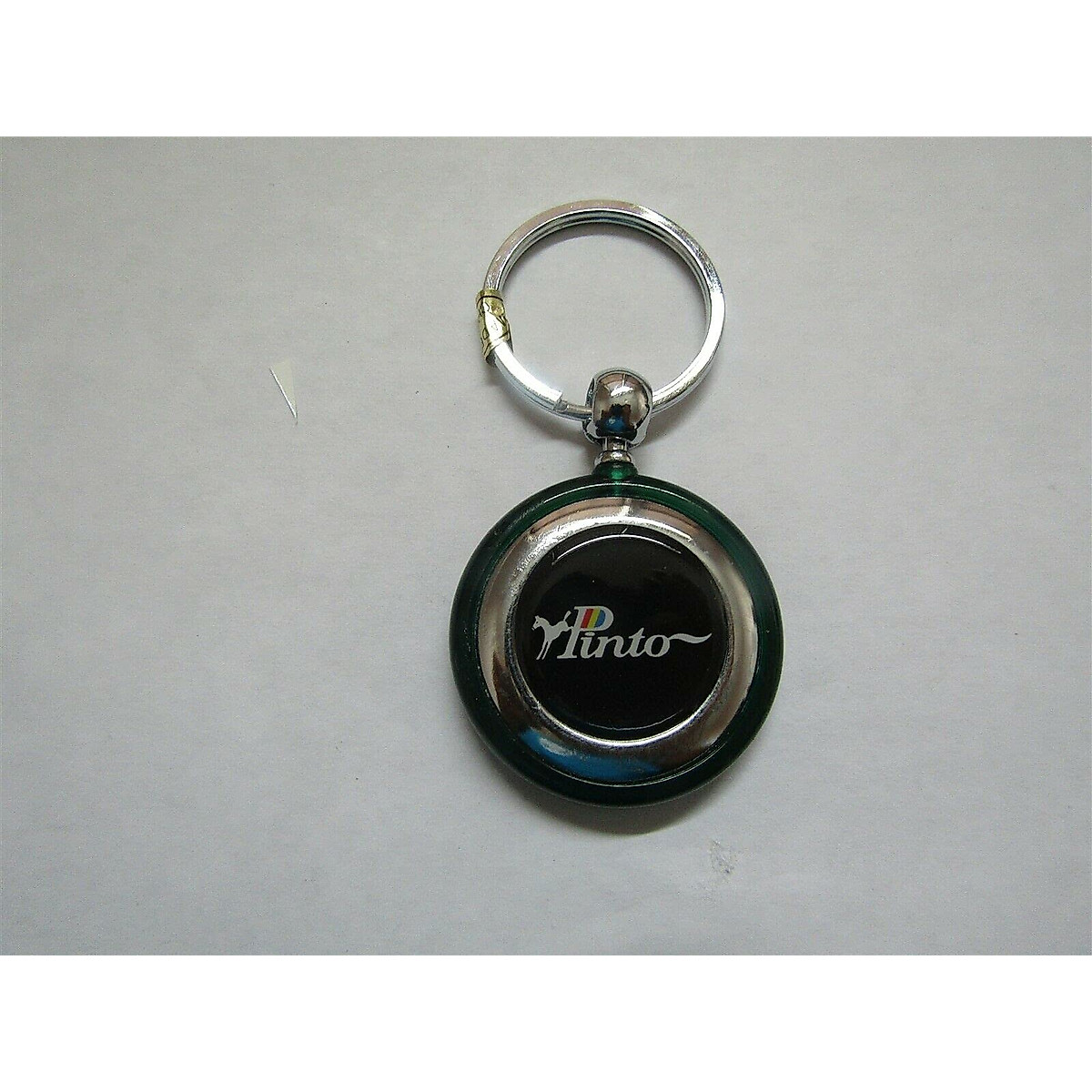 1971-1980 PINTO LOGO ROUND PLASTIC KEYCHAIN - GREEN