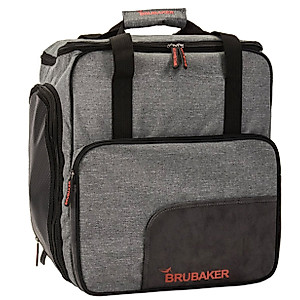 BRUBAKER Combo Ski Boot Bag and Ski Bag for 1 Pair of Ski, Poles, Boots, Helmet, Gear and Apparel - (190 cm) 74 3/4" - Gray